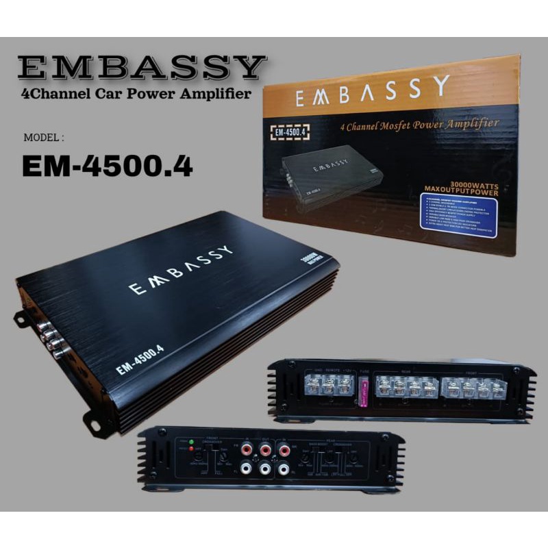 Jual power mobil Embassy 4 chenel mosfet EM-4500.4 power amplifier ...