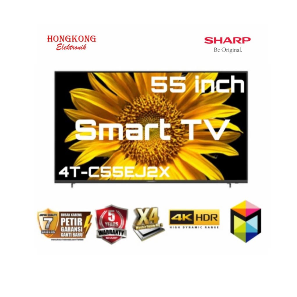 Jual SHARP 4T-C55EJ2X LED 55 INCH UHD 4K HDR SMART TV | Shopee Indonesia