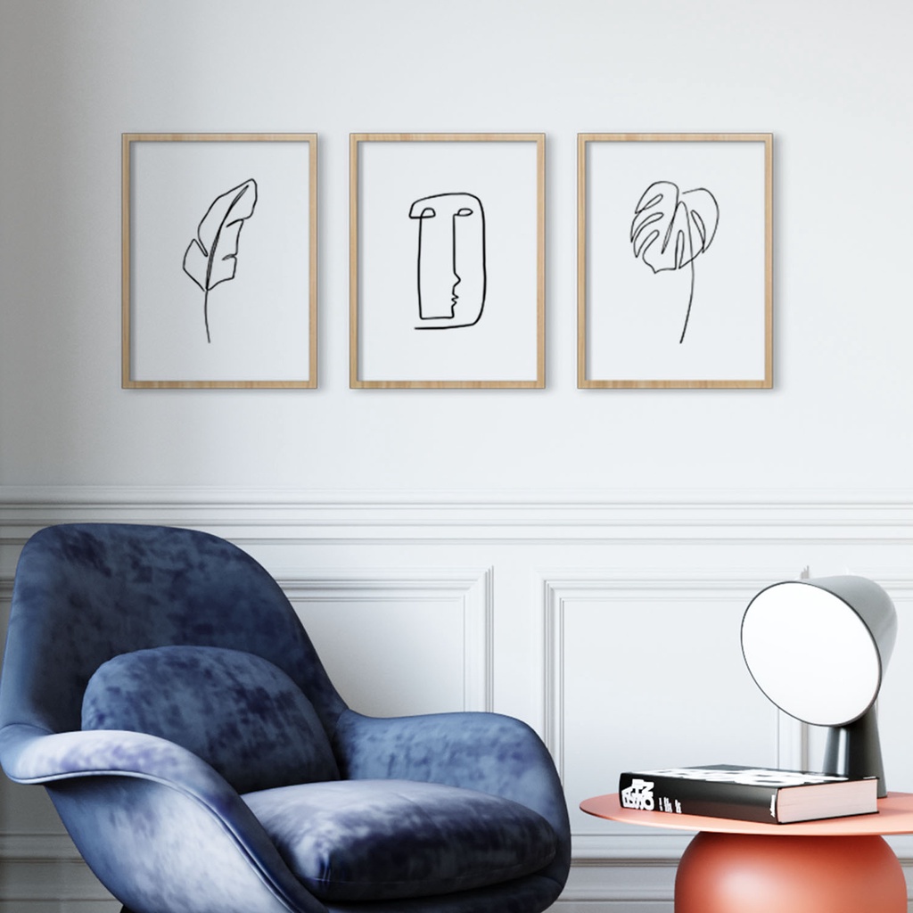 Jual Poster "One Line" Series + Premium Frame Kayu 30x40cm & 40x55cm ...