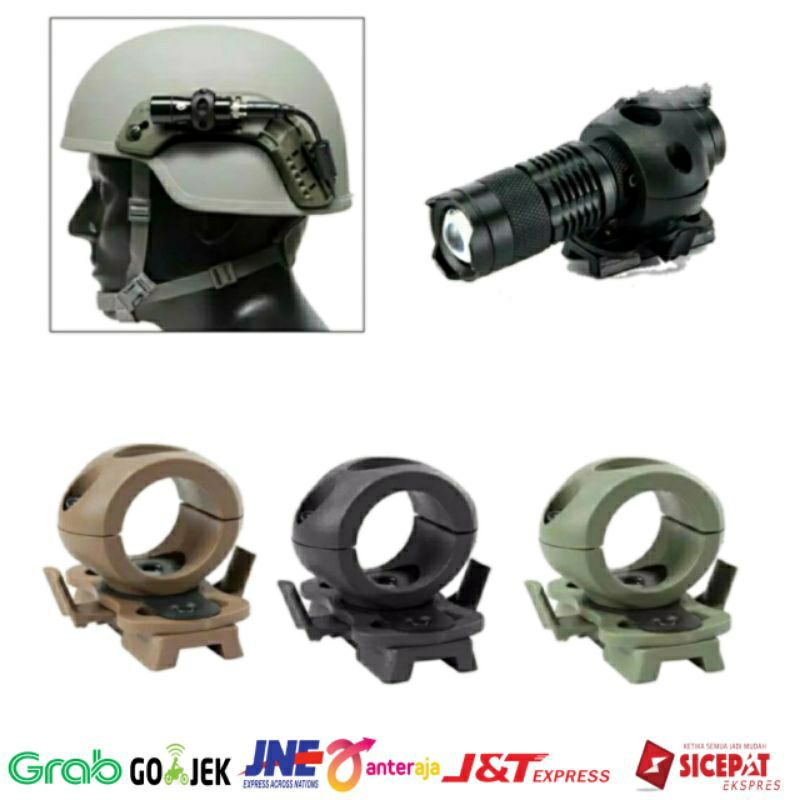 Jual Mounting Senter Helm Holster Senter Mounting Flashlight For Helm ...