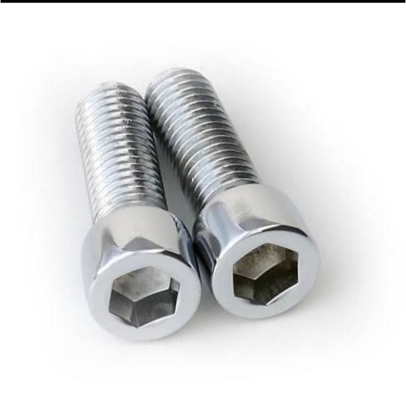 Jual Baut L + Mur M6 x 15mm L putih chrome | Shopee Indonesia