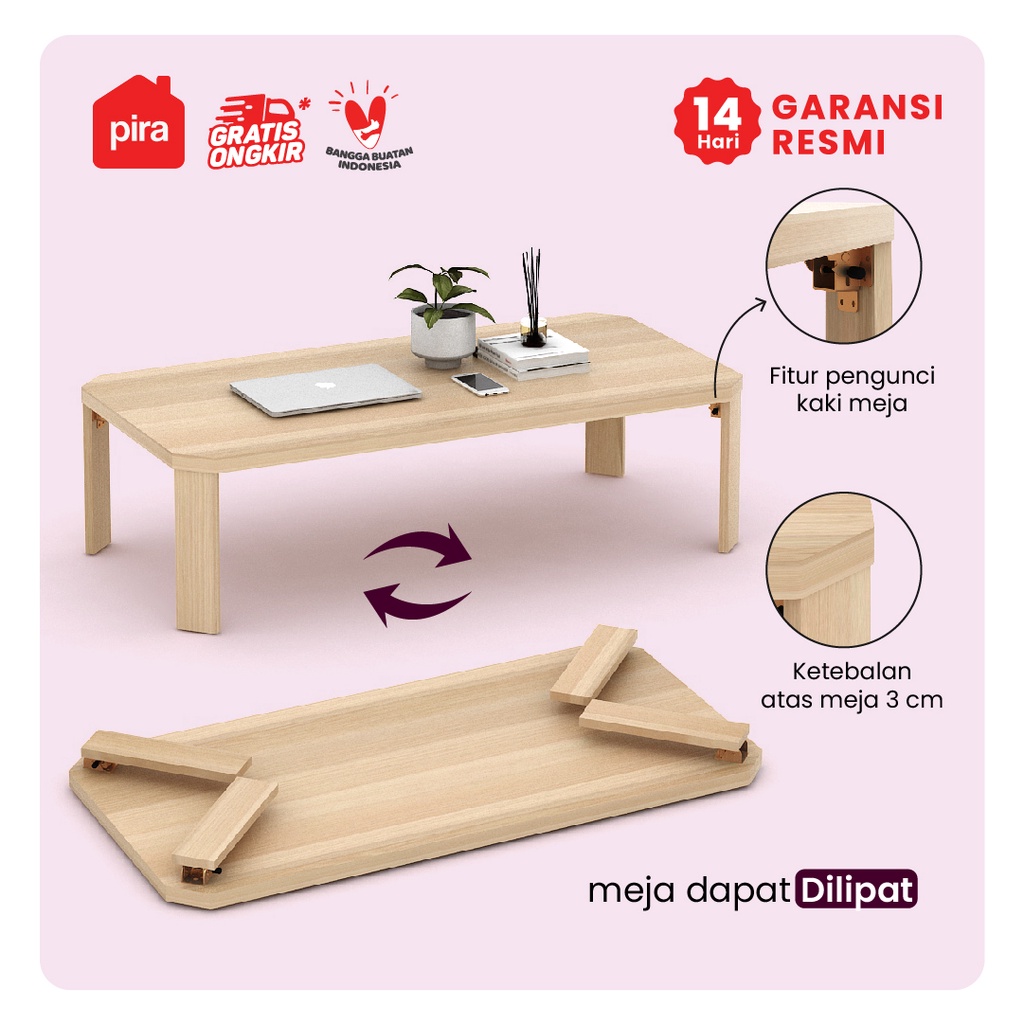 Jual Pira - Tabe CT120 Meja Tamu / Meja Makan Lipat Lesehan / Meja ...
