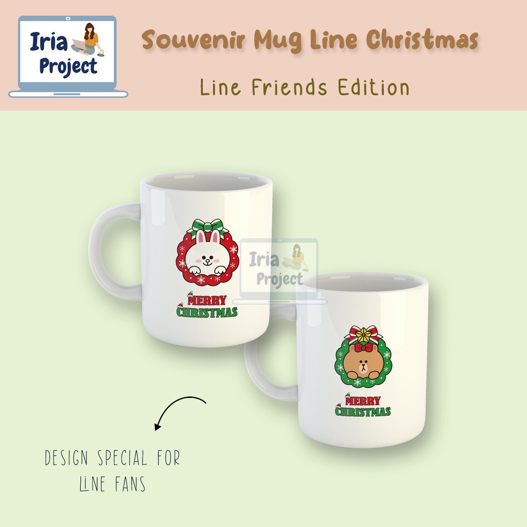 Jual Souvenir / Merchandise Mug Gelas Line Friends Christmas Edition ...