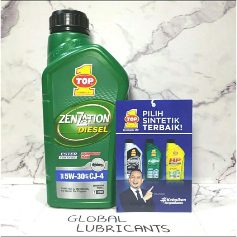 Jual TOP1/ TOP 1 ZenZation Diesel 5W-30 CJ-4 1Liter (Oli Mesin Diesel Synthetic) | Shopee Indonesia