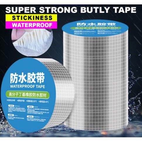 Jual COD-Lakban Anti Bocor Lem Anti Air Aluminium Foil Butyl Super Waterproof Tape Tambal Silver ...