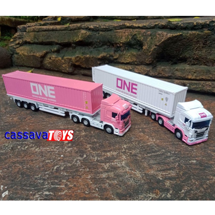 Jual Diecast Custom Scania truck trailer Container ONE scala 43 ...