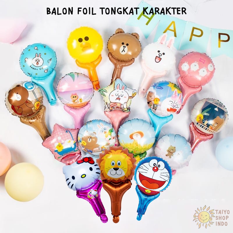 Jual TAIYO Balon Foil Tongkat Karakter Kartun Hewan Balloon Baloon ...