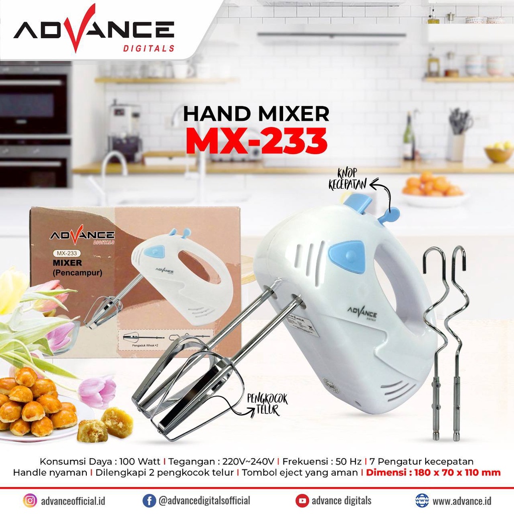 Jual Mixer Advance Hand Mixer MX233 | Shopee Indonesia