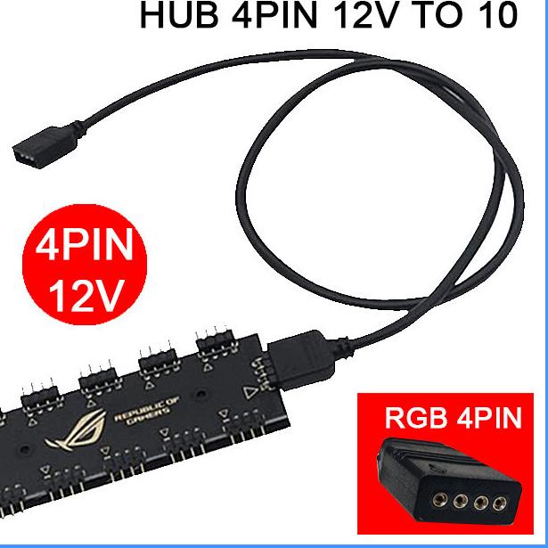 Jual Fan hub Splitter RGB 4pin to x10 Led Strip FanHub Kipas Led Casing ...