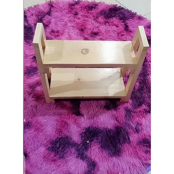 Jual rak kayu 2 susun kecil jati | Shopee Indonesia