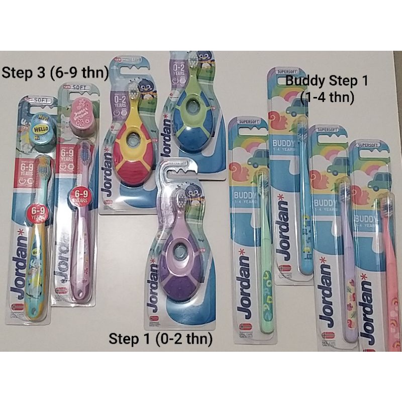 Jual SIKAT GIGI JORDAN STEP 1, STEP 2,STEP 3, BUDDY STEP 1,BUDDY STEP 2 SIKAT GIGI TOOTHBRUSH ...