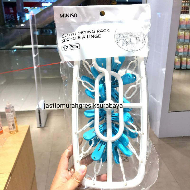 Jual CLOTH DRYING RACK MINISO JEPIT GANTUNG MINISO HANGER MINISO ...