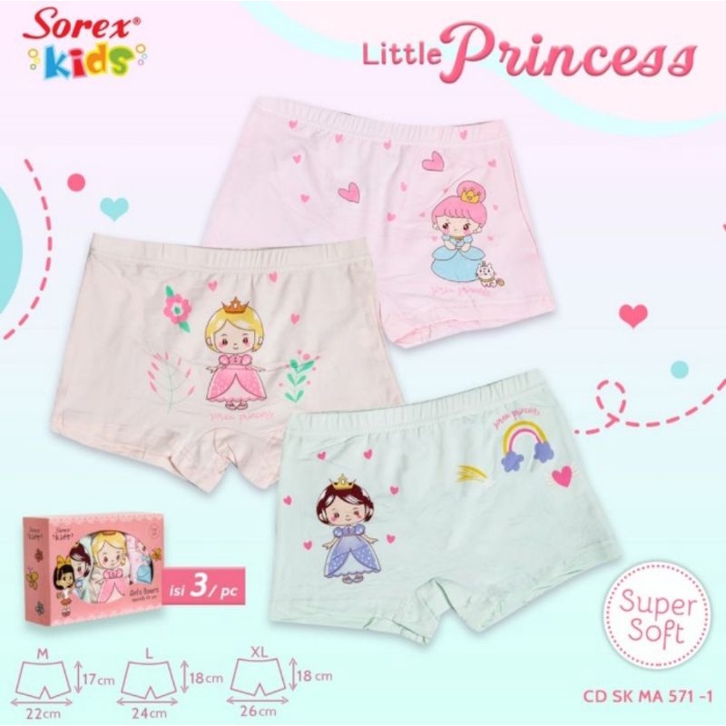 Jual Sorex Kids Celana Dalam CD Boxer Anak Perempuan Isi 3 Pcs | Shopee Indonesia