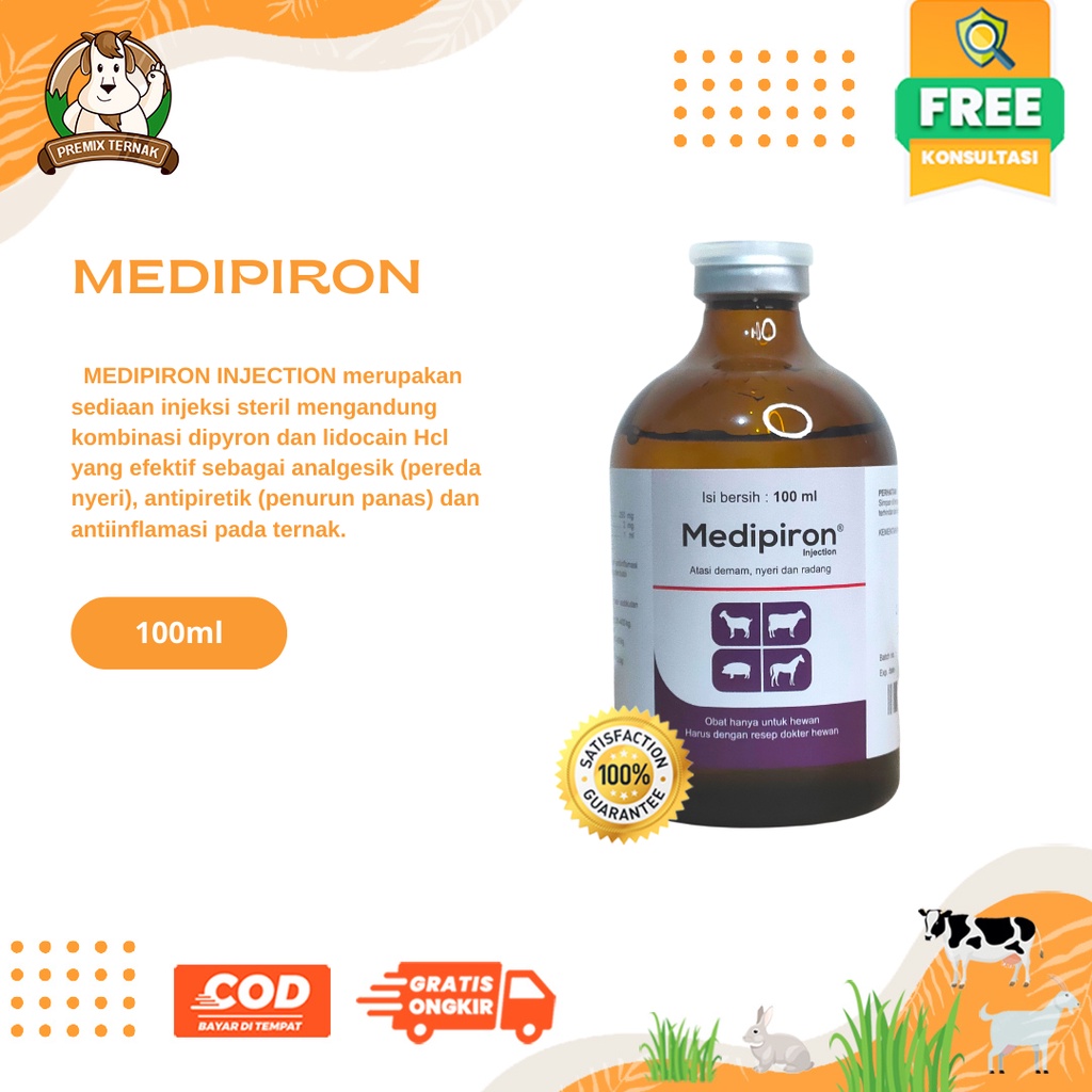 Jual MEDIPIRON 100ML MEDION - Obat Analgesik Antipiretik Hewan Penurun ...