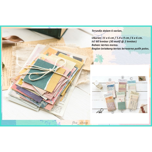 Jual 60 Lembar Scrapbook Paper Art Paper Jurnal Kit Kertas Scrapbook ...