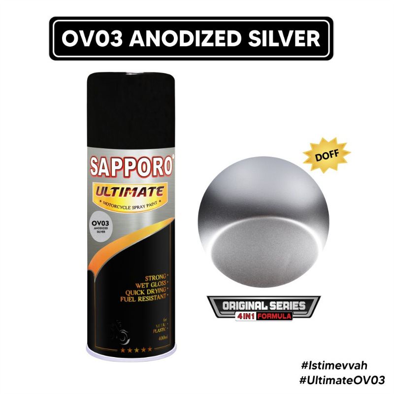 Jual SAPPORO ULTIMATE OV03 ANODIZED SILVER CAT SEMPROT VELG AEROSOL ...