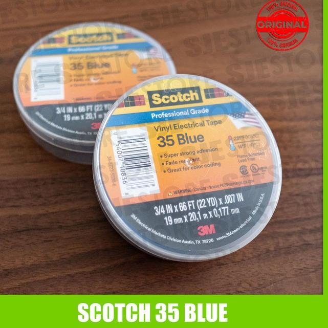 Jual Isolasi Listrik 3M Scotch 35 Vinyl Electrical Tape Biru | Shopee ...