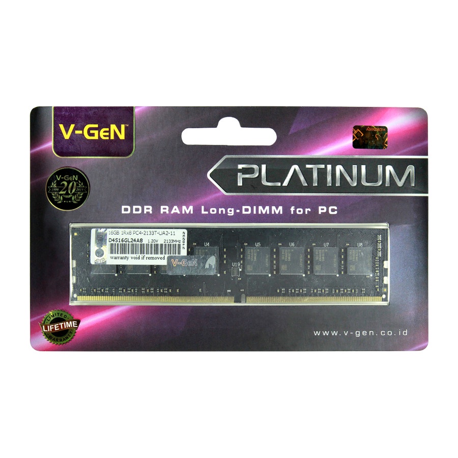 Jual RAM DDR4 V-GeN Platinum 16GB PC17000/2133Mhz Long Dimm (Memory PC ...