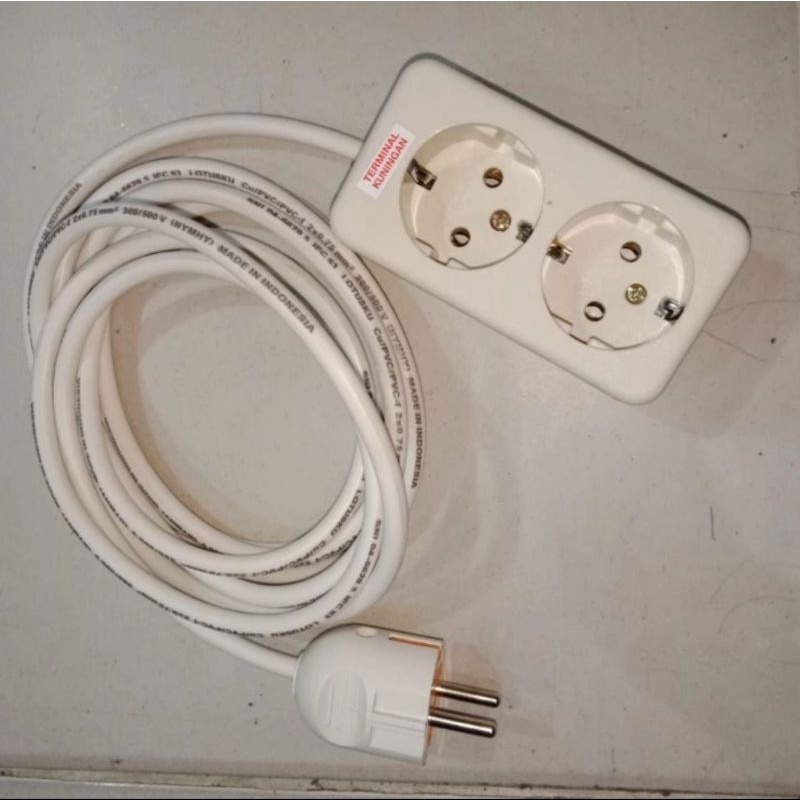 Jual kabel colokan rakitan/terminal listrik 2 lobang kabel eterna 3 ...