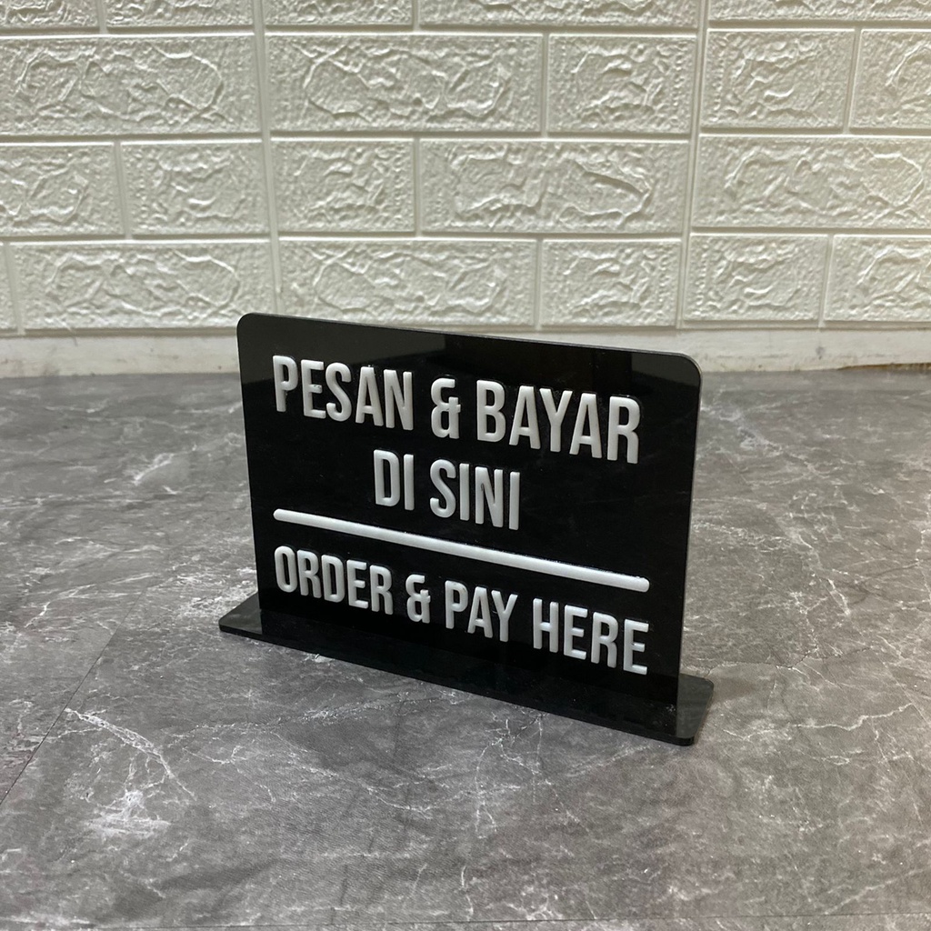 Jual Order Pay Here Bayar Disini Sign | Acrylic Timbul- Laser Cut ...