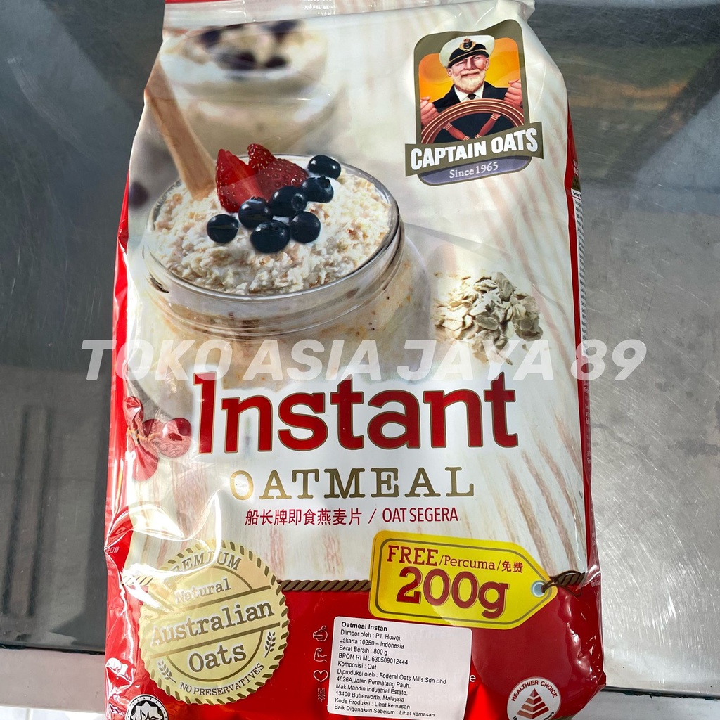 Jual Captain oats instant oatmeal 800gr | Shopee Indonesia