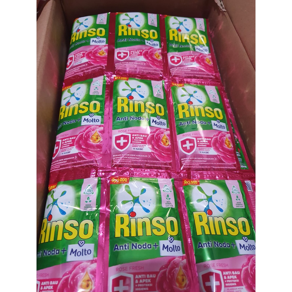 Jual Rinso Molto Liquid Renceng 38 ML isi 6 sachet | Shopee Indonesia