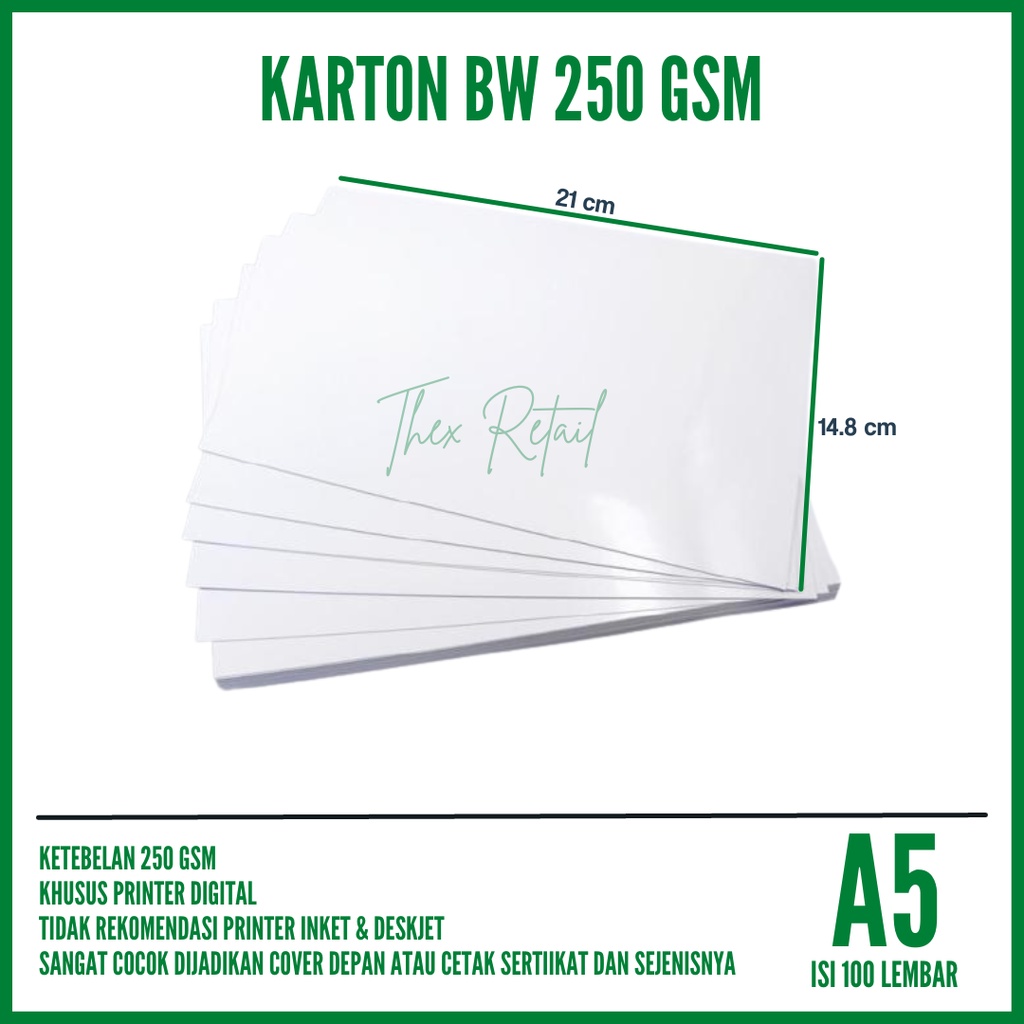 Jual Kertas BW Carton A5 isi 100 lembar / Kertas Karton BW | Shopee ...