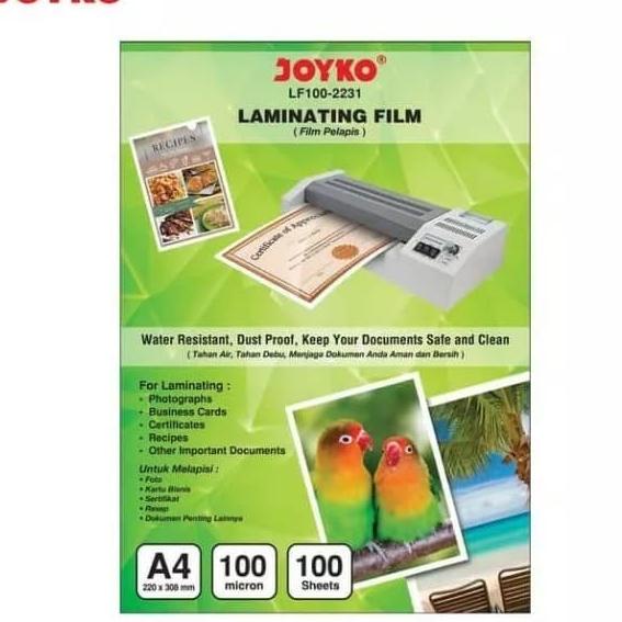 Jual PLASTIK LAMINATING PAPER A4 JOYKO 100 MICRON - JOYKO | Shopee ...