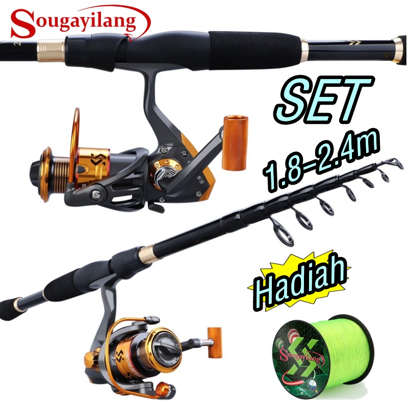 Jual Sougayilang Joran Pancing Set Joran Spinning 1.8m 2.1m 2.4m Joran Pancing Dan Reel Pancing ...