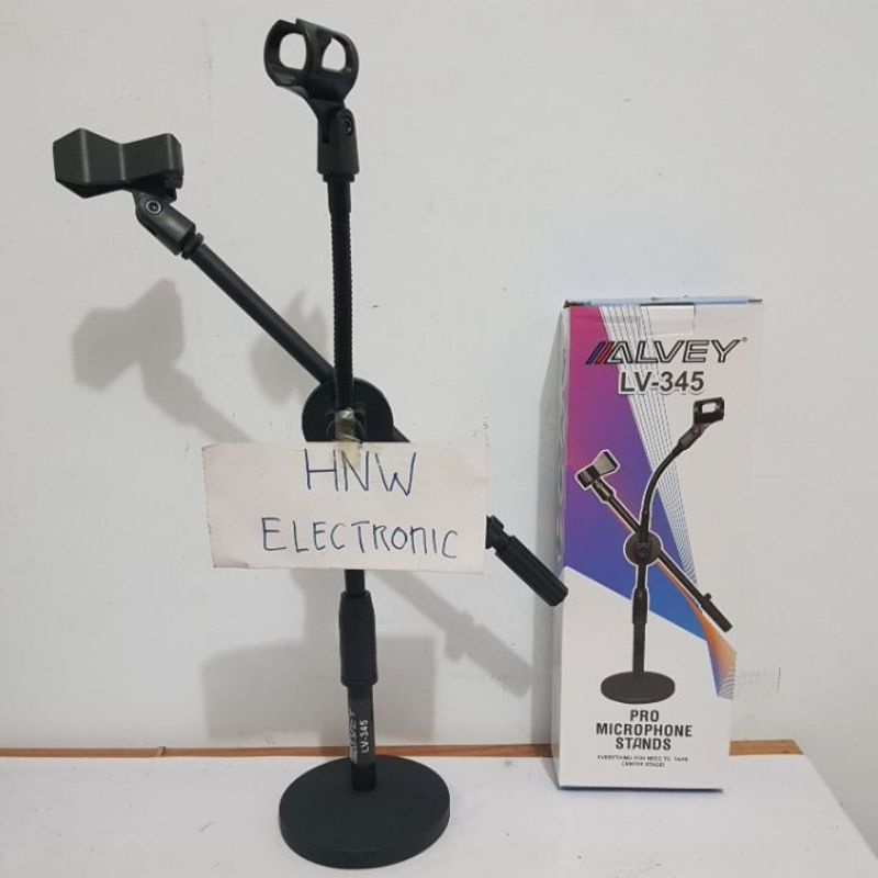 Jual stand mic tiang mic microphone podium meja duduk berdiri spiral Alvey LV 345 | Shopee Indonesia