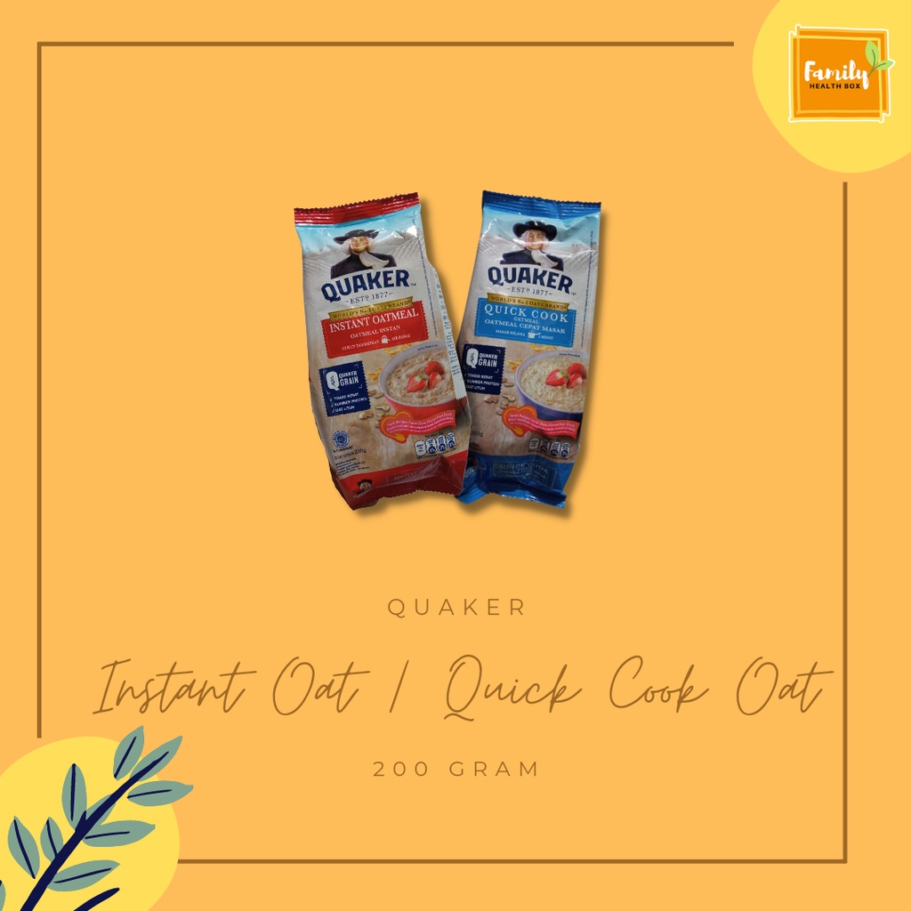 Jual Quaker Oat Instant Oat / Quick Cook Oat 200 Gram | Shopee Indonesia