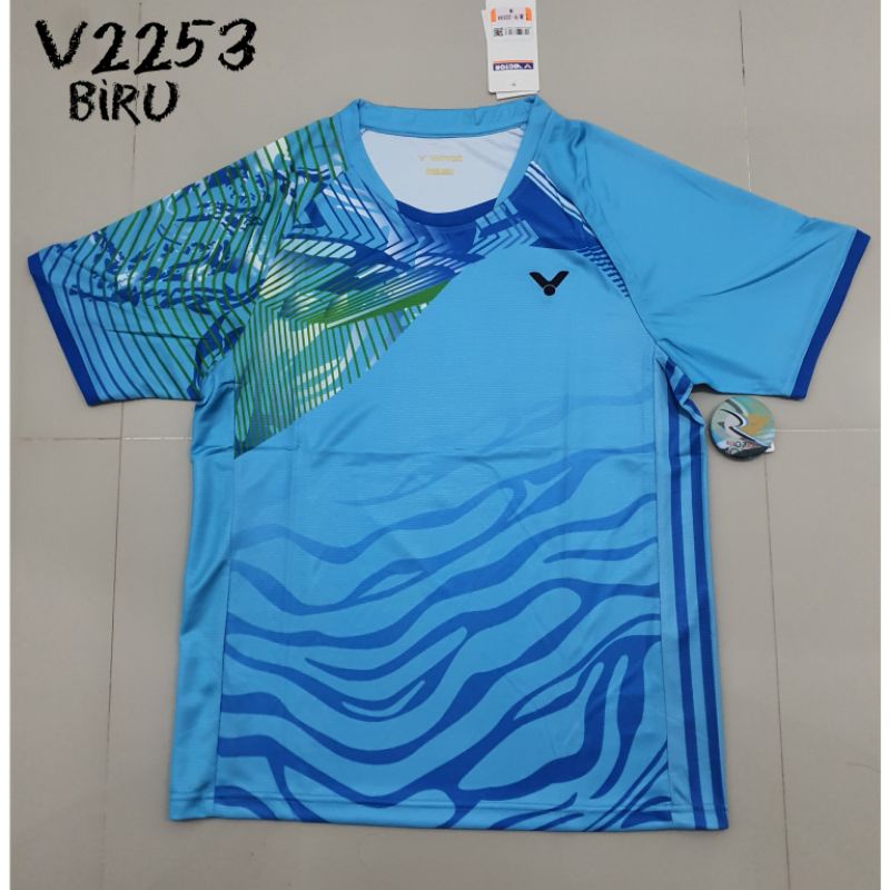 Jual V2253 BIRU KAOS BADMINTON VICTOR IMPORT LEE JI ZIA BAJU ...