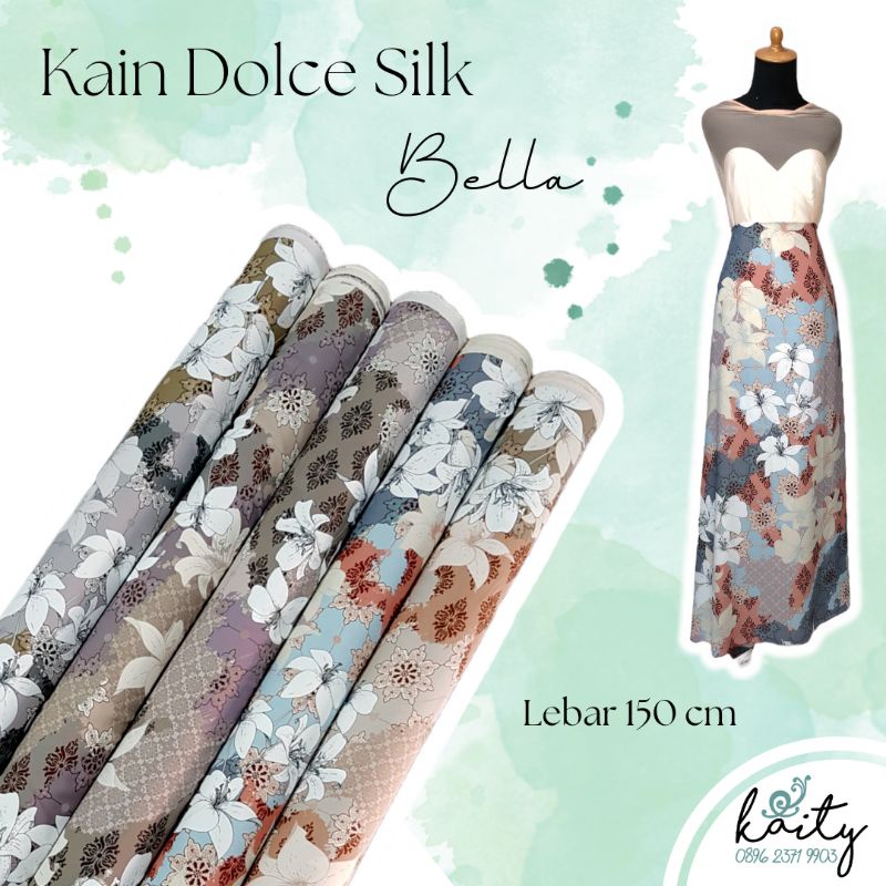 Jual Bahan Kain Dolce Silk motif bunga Bella | Shopee Indonesia