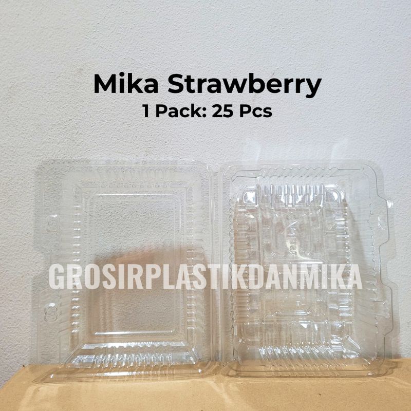 Jual Mika Strawberry Merk VIP / Tray Kotak Buah Mini Persegi 1 Pack isi ...