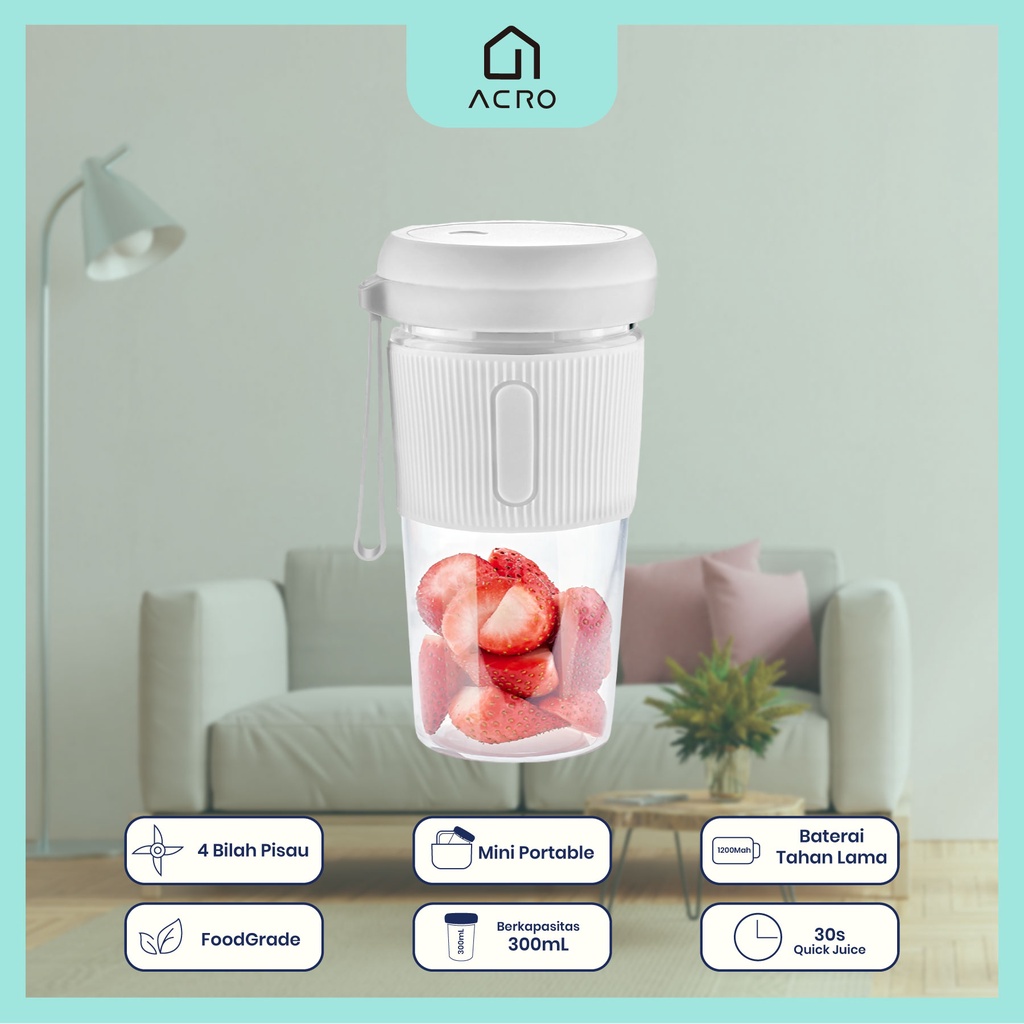 Jual Blender Jus Portable Mini Juicer 300ML Rechargerable - Blender Jus ...