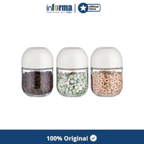 Jual INFORMA - TOPLES MAKANAN - SHONA STORAGE JAR SET OF 3 GREY 450ML ...