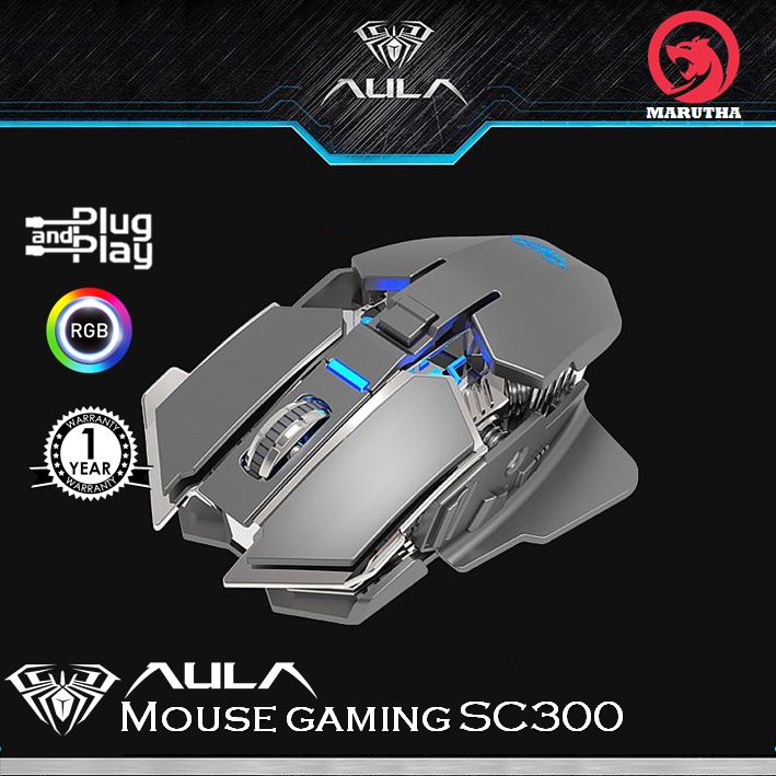 Jual Aula Mouse Gaming Wireless SC-300 / SC300 Rechargeable Lithium ...