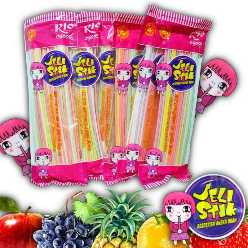 Jual Jelly stik Panjang aneka rasa buah / permen sedotan panjang ...