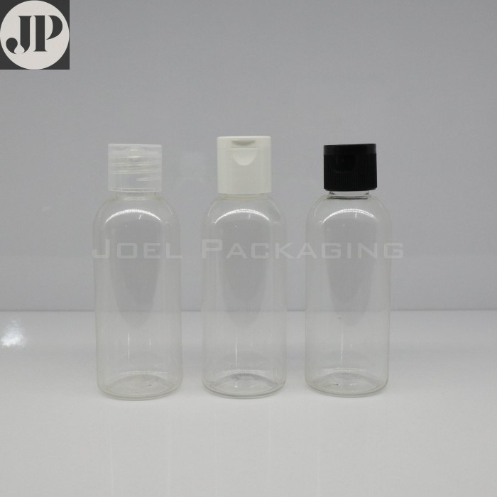 Jual BOTOL 60ML NATURAL FLIPTOP CLEAR PUTIH HITAM 60 ML PET - Tutup Clear | Shopee Indonesia