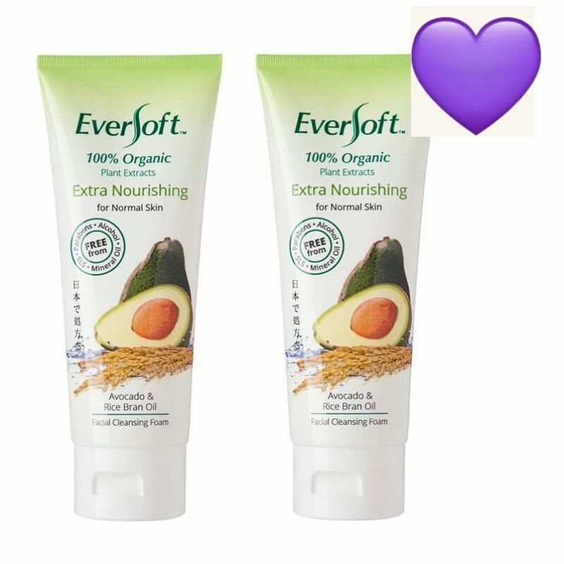 Jual Eversoft facial cleansing foam Avocado & Rice Bran Oil 130g ...