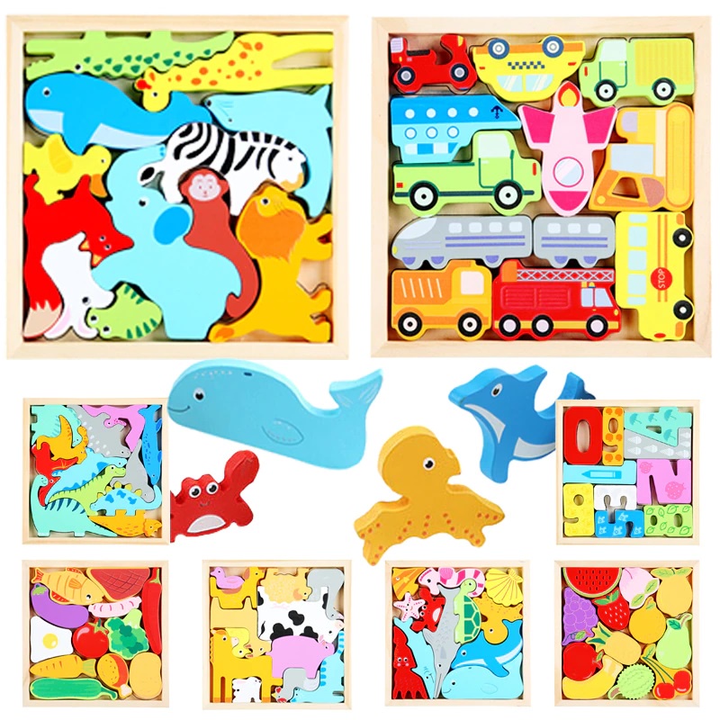 Jual Mainan Puzzle Kayu 3D / Puzzle Timbul Kayu Aneka Motif Edukasi ...