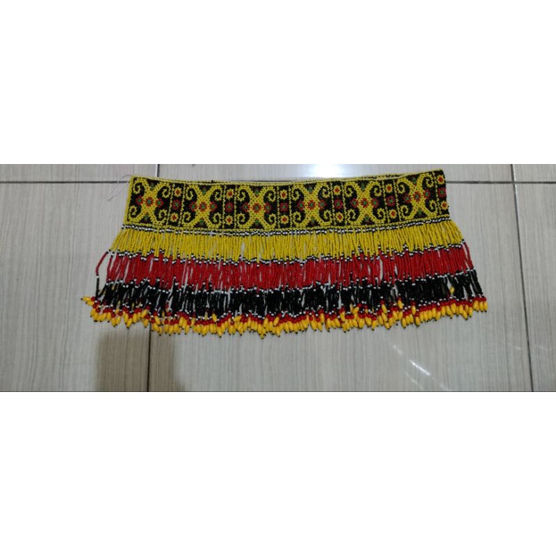 Jual (Dewasa) Ikat pinggang/ pendeng manik dayak hiasan dada manik ...
