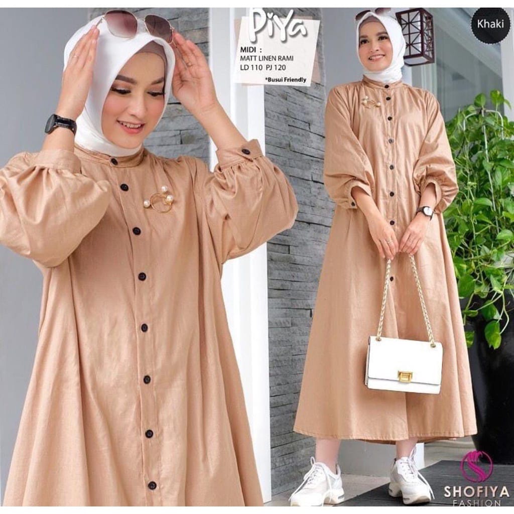 Jual Piya Midi Dress Piya Midi Piya Maxy Dress Linen Dress Katun Dress ...