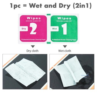 Jual 100pcs/Lot 2 in 1 ( Basah & Kering ) Tissue Wipes Tempered Glass ...
