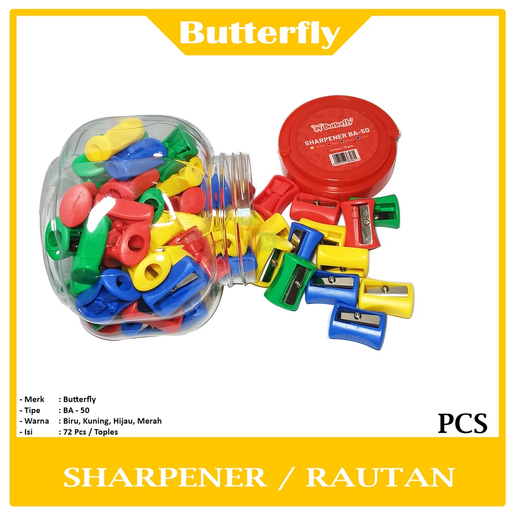Jual Butterfly - Rautan Sharpener BA 50 - Serutan Kecil Bentuk Lucu ...