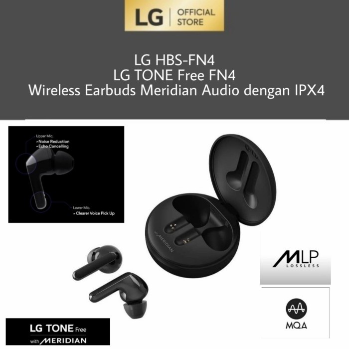 Jual LG HBS-FN4 TONE Free FN4 Wireless Earbuds Meridian Audio dengan IPX4 | Shopee Indonesia