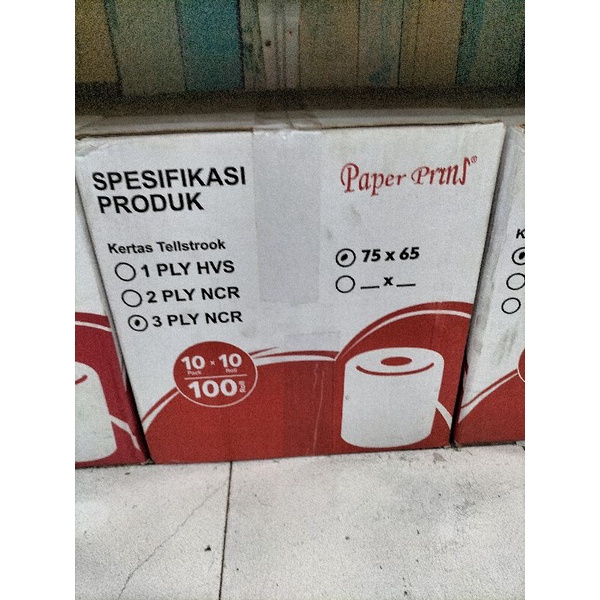 Jual Paper Pryns Tellstrook Size 75 x 65/ 3 Ply Kertas Kasir - Dus isi ...