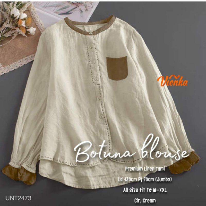 Jual Botuna blouse katun linen jumbo ld 120 xxl | Shopee Indonesia