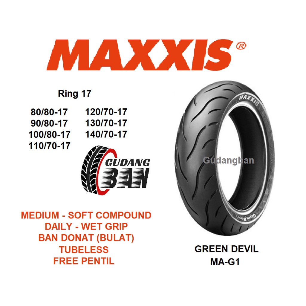 Jual (RING 17) Maxxis 70 80 90 100 110 120 130 140 150 160 60 17 GREEN ...