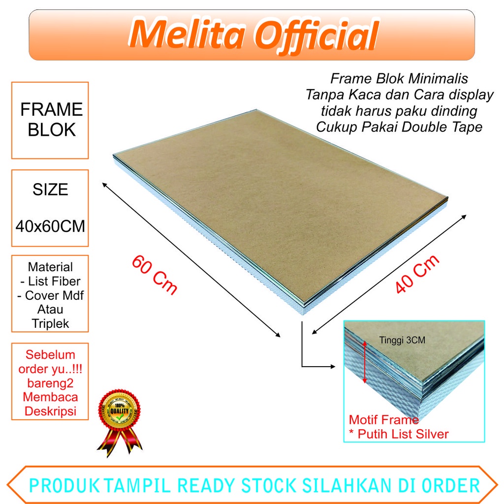 Jual Bingkai Foto Block 40 x 60 cm Tinggi 3Cm | Shopee Indonesia